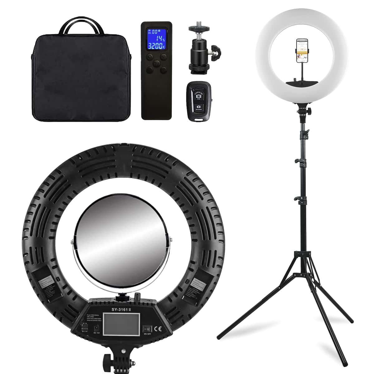LED-Ringleuchte 18" | Kalt- Warmlichtfunktion | 9200 Lumen | 96W – J&B ...